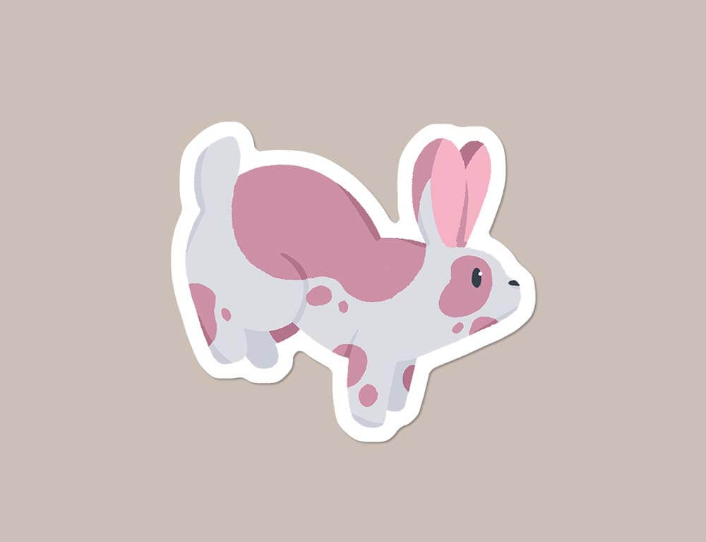 Rabbit Sticker Woof By Hollie