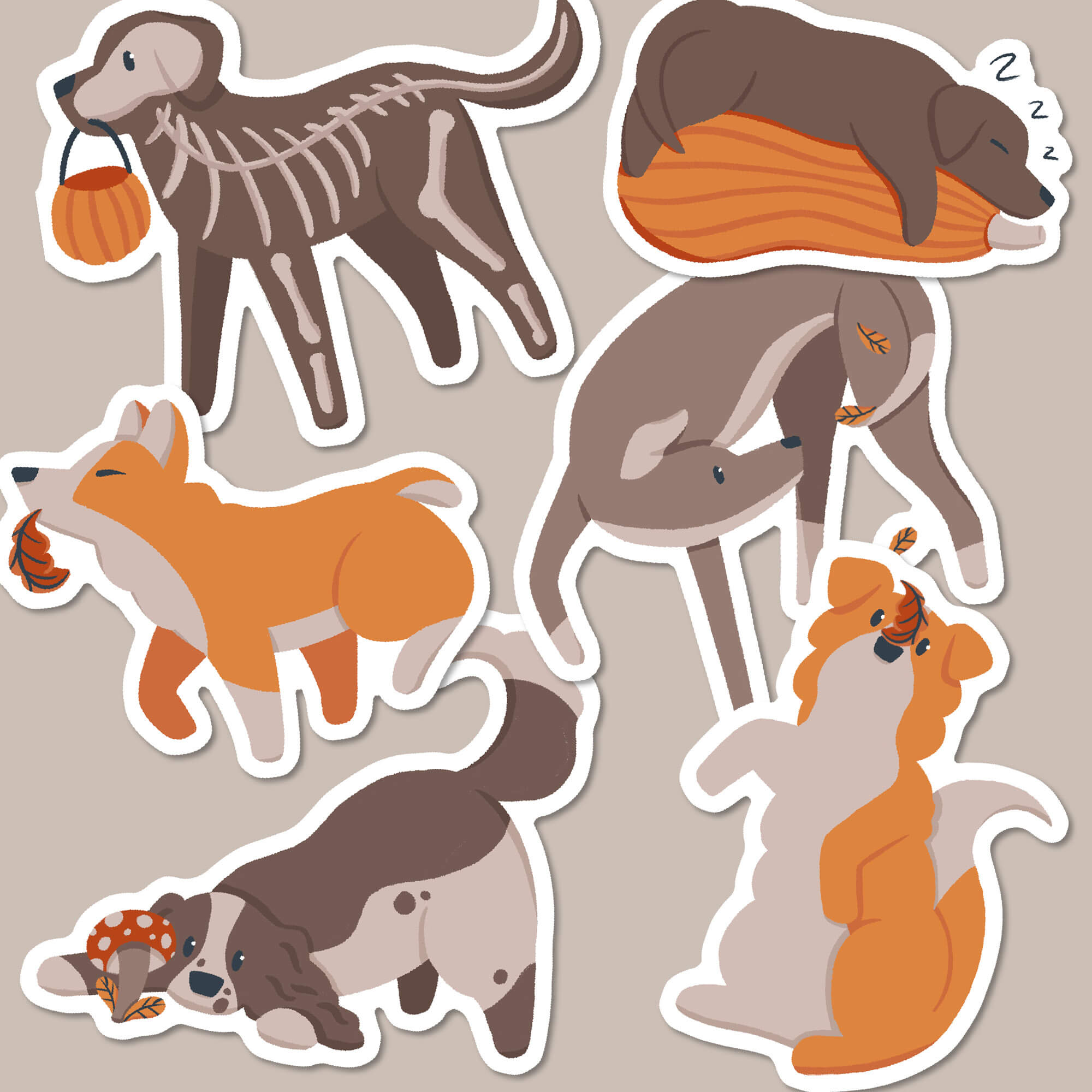 Autumn dog sticker pack • Woof by Hollie