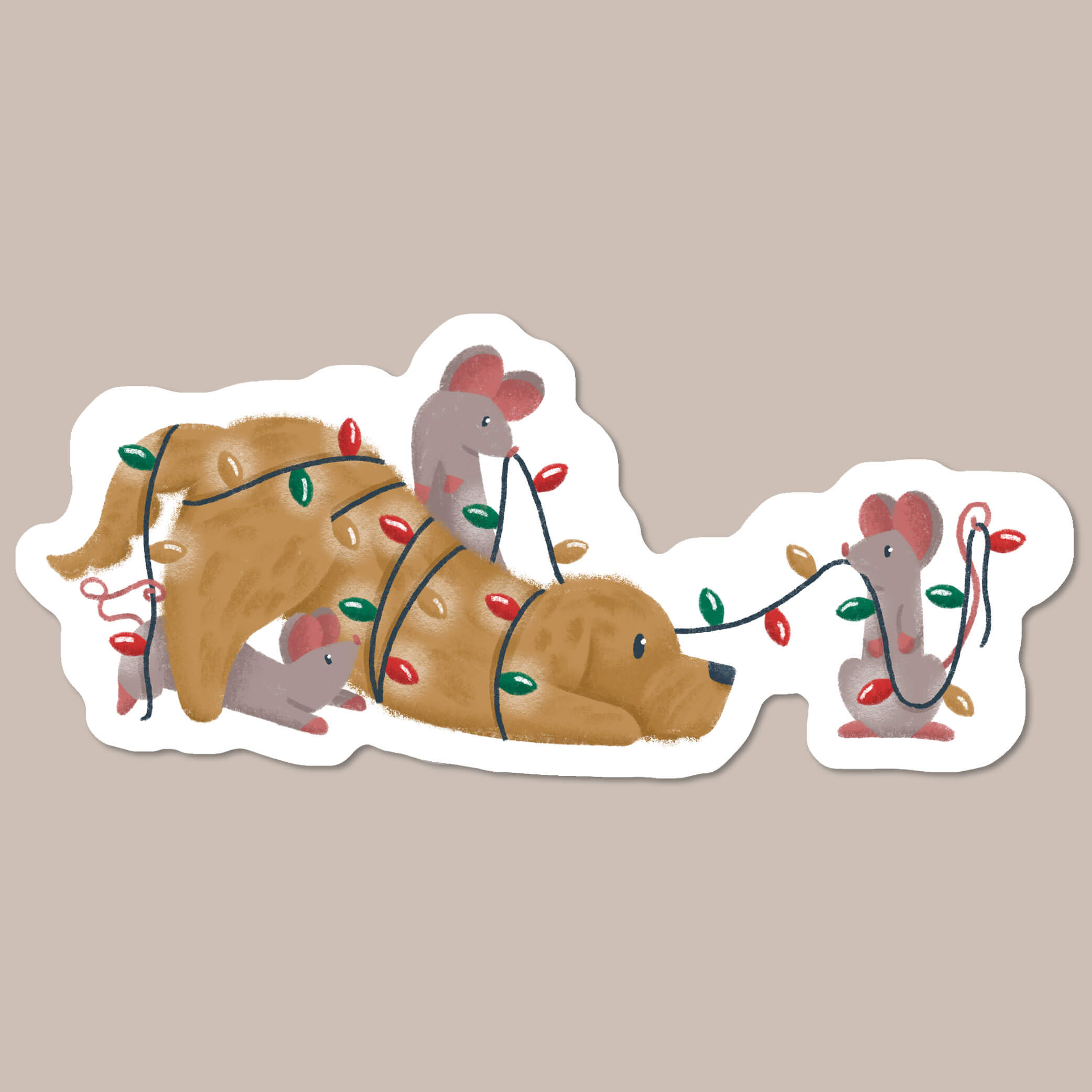 Cockapoo / Cavapoo / Doodle Christmas Dog sticker • Woof by Hollie