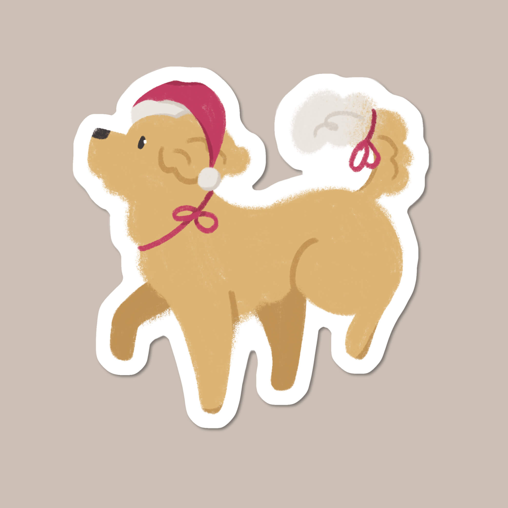 Christmas Cockapoo / Cavapoo / Doodle sticker • Woof by Hollie