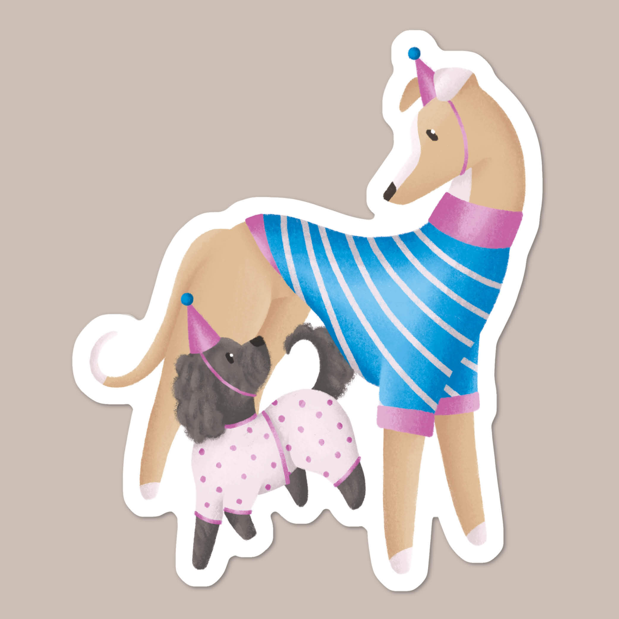 Sighthound & Doodle sticker - Woof by Hollie