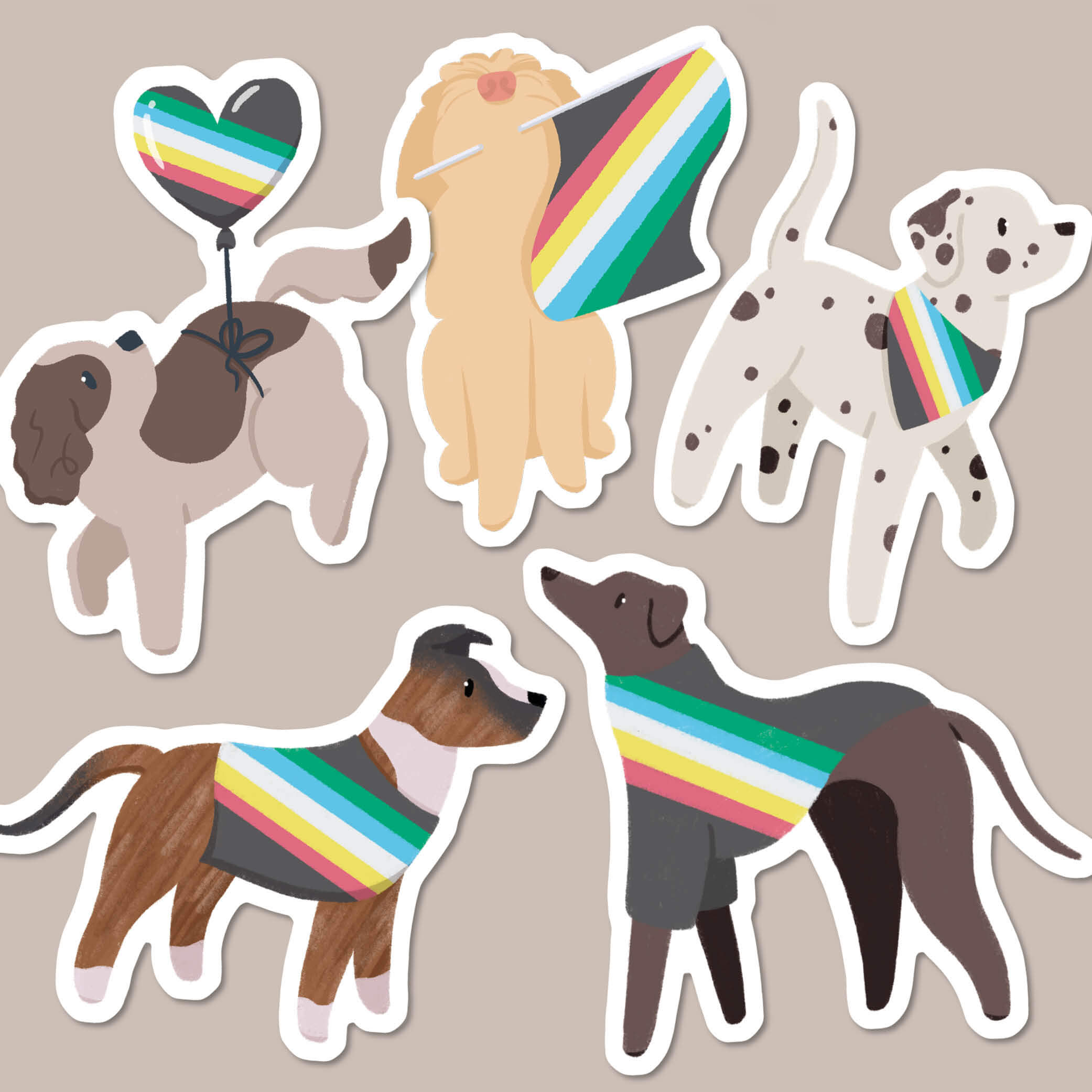 Disability Pride Dogs Vinyl Dog Sticker Pack - Woof by Hollie