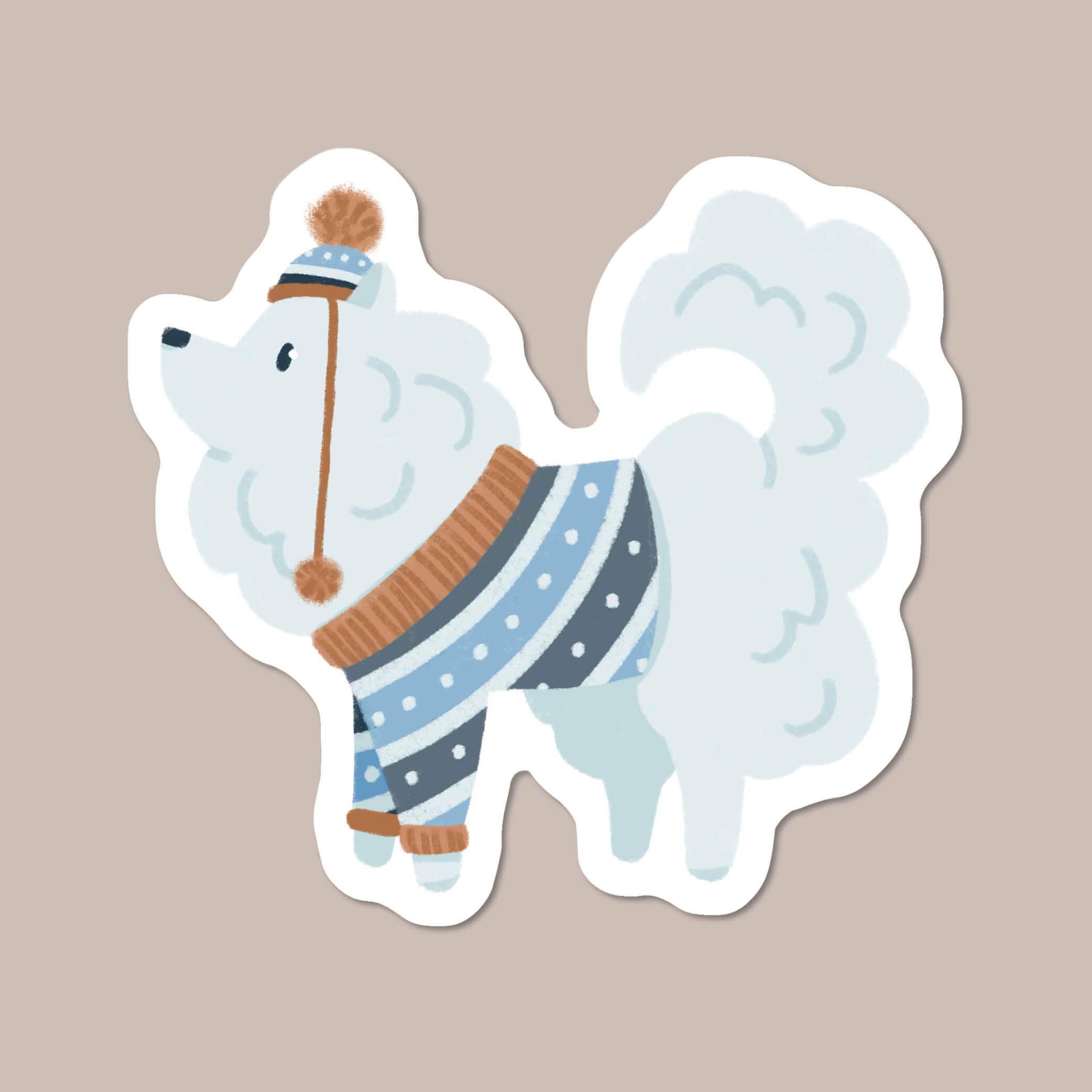 Winter Pomeranian Spitz sticker • Woof by Hollie